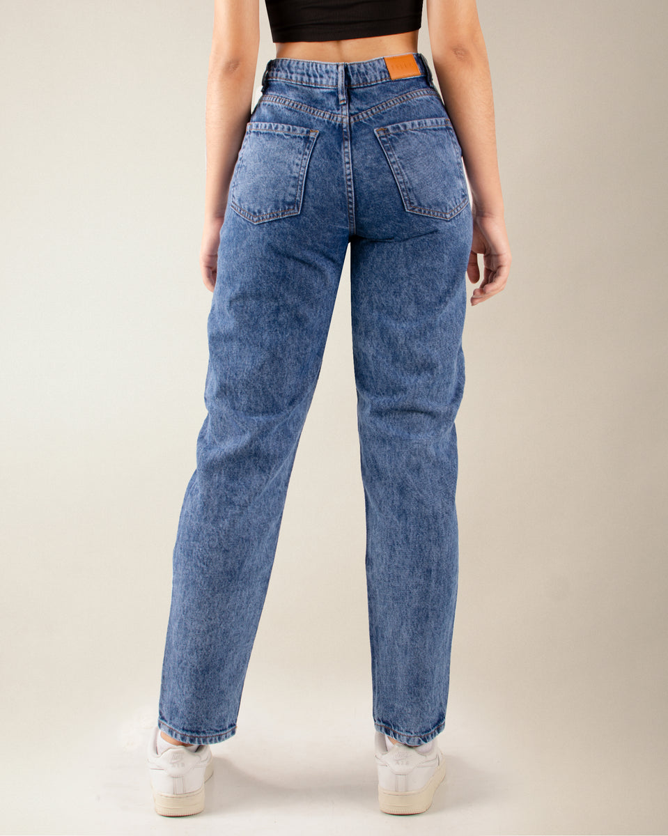 JEAN MOM FIT RIGIDO TIRO ALTO 4236 – FELLA | Tienda Online